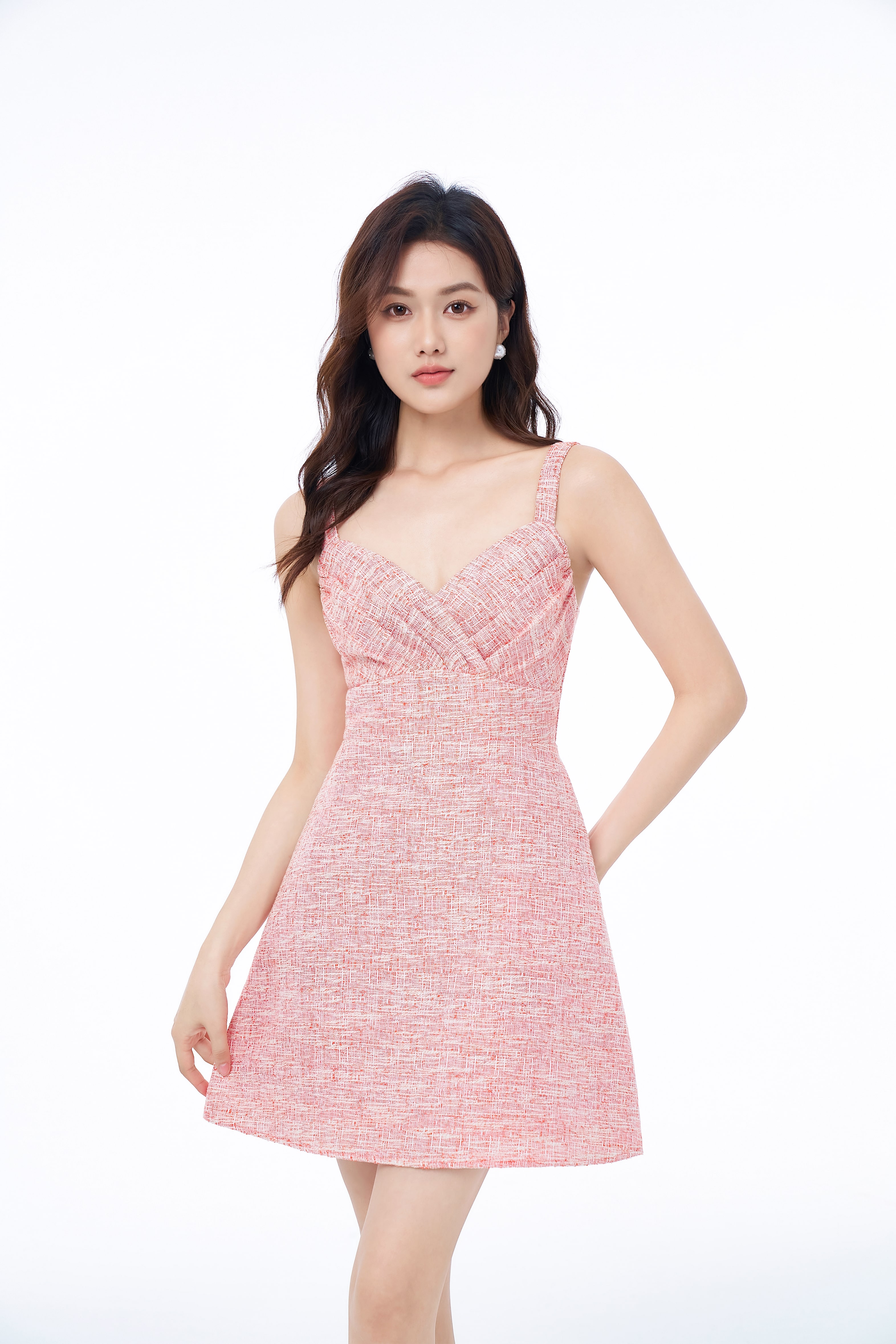 Talya Tweed Dress - Vermilion | MAEVE