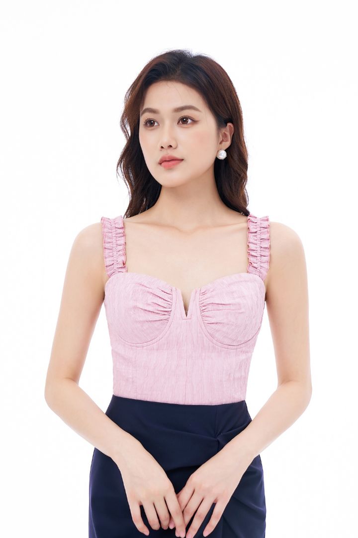 Tansy Textured Top - Pink | MAEVE